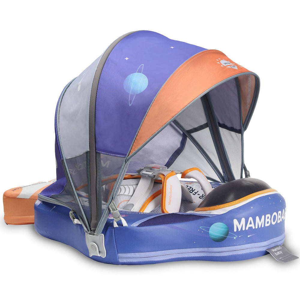 Mambobaby Float with Canopy and Tail Astronauts Purple