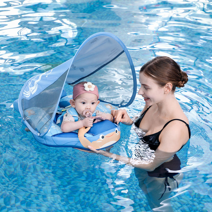 Mambobaby Float with Canopy and Tail Crab 2025, Available in Blue or Orange